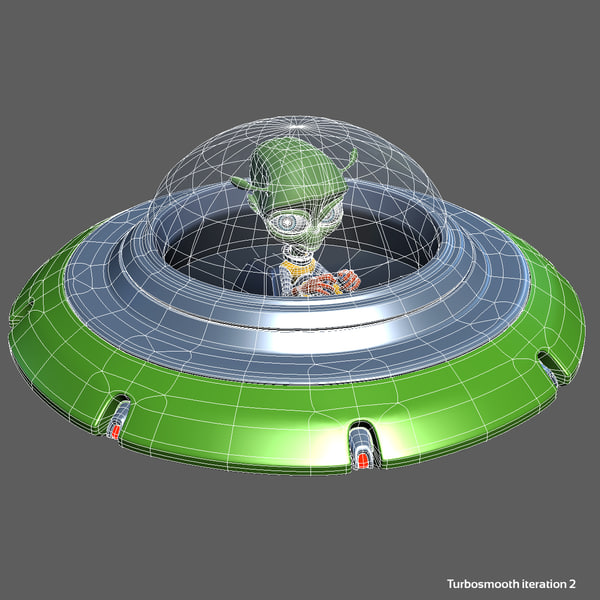 Ufo cartoon alien 3D model - TurboSquid 1179082
