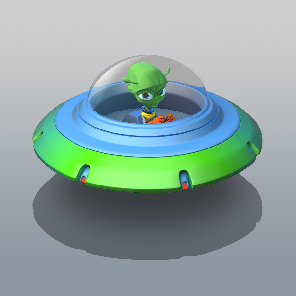 Ufo cartoon alien 3D model - TurboSquid 1179082