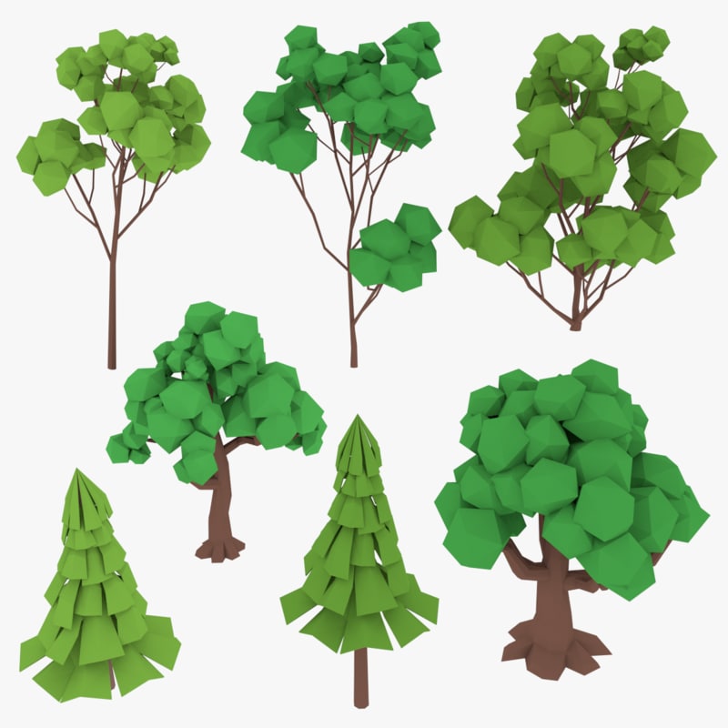 3D trees cartoon toon model - TurboSquid 1179122