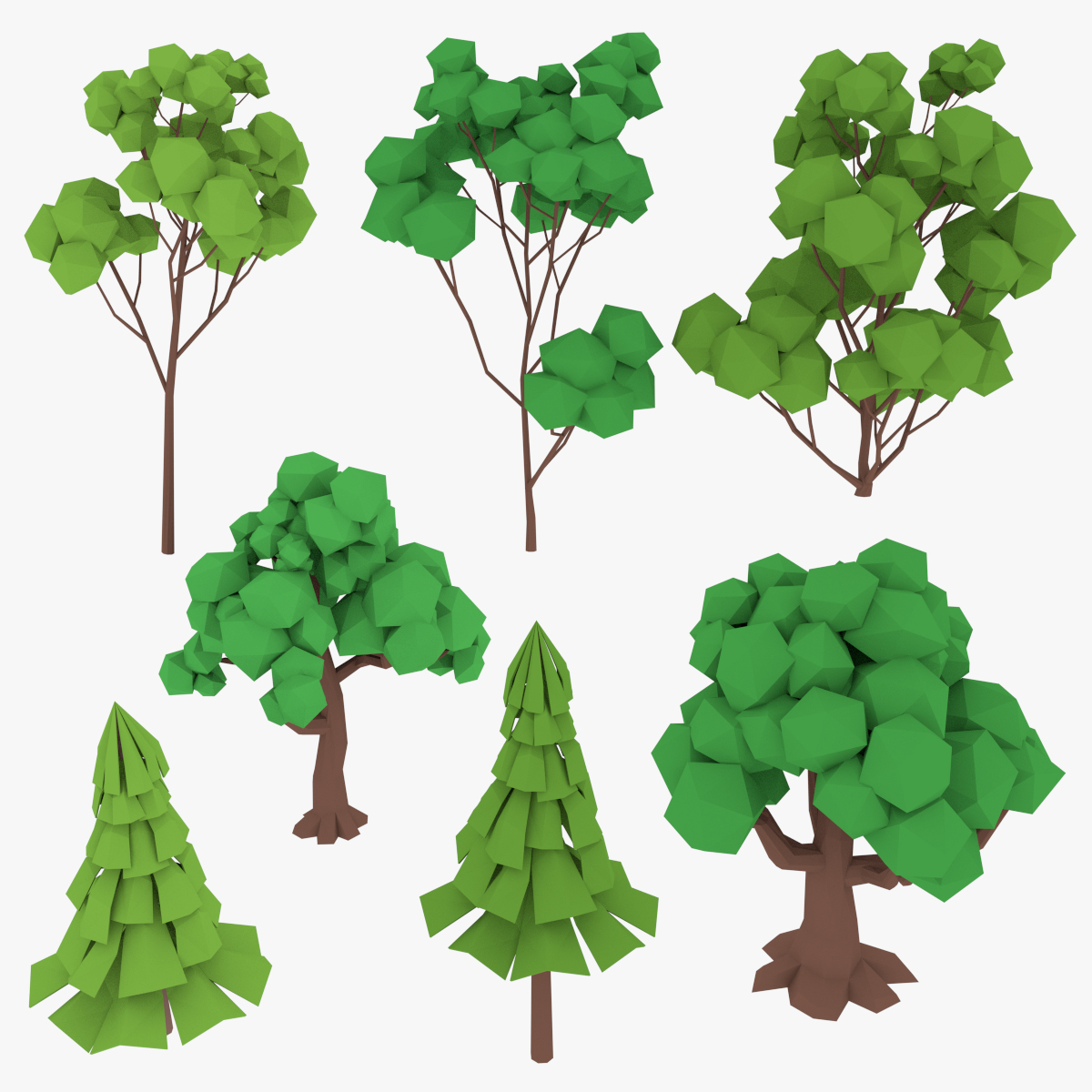 3D trees cartoon toon model - TurboSquid 1179122