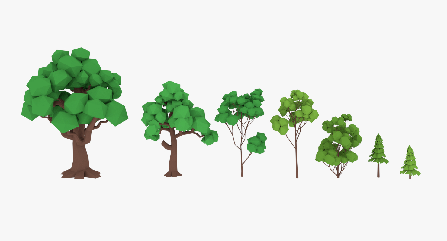 3D trees cartoon toon model - TurboSquid 1179122