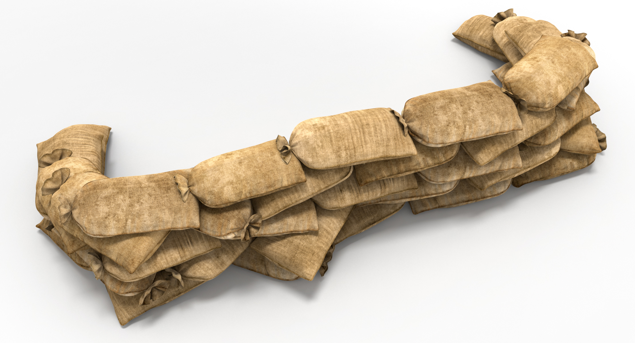 3D model modeled sandbag barricade - TurboSquid 1179208
