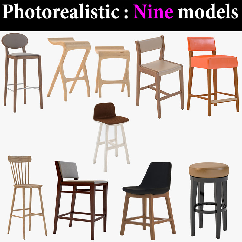 Stool bar realistic 3D model - TurboSquid 1179457