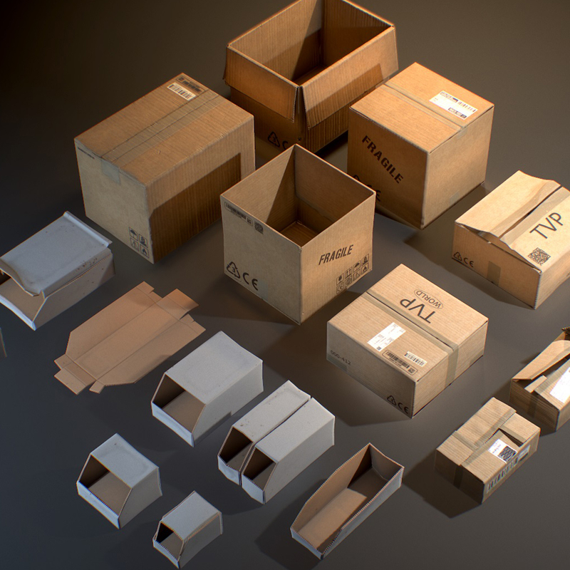 3D cardboard boxes - ready - TurboSquid 1179549