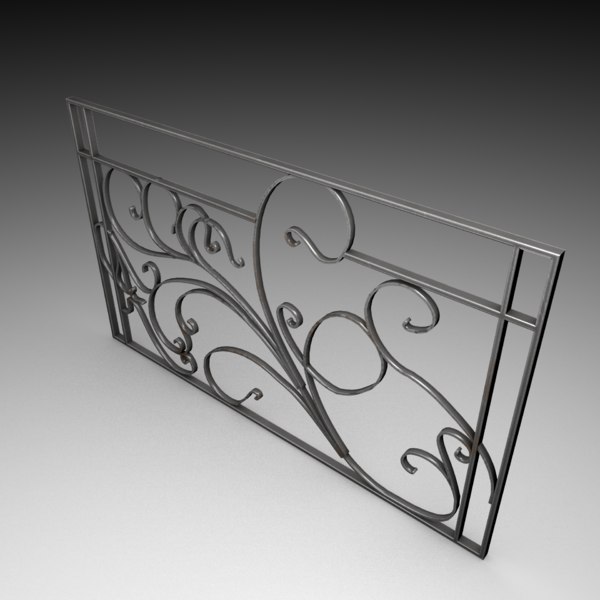 Art nouveau railing 3D model - TurboSquid 1180006