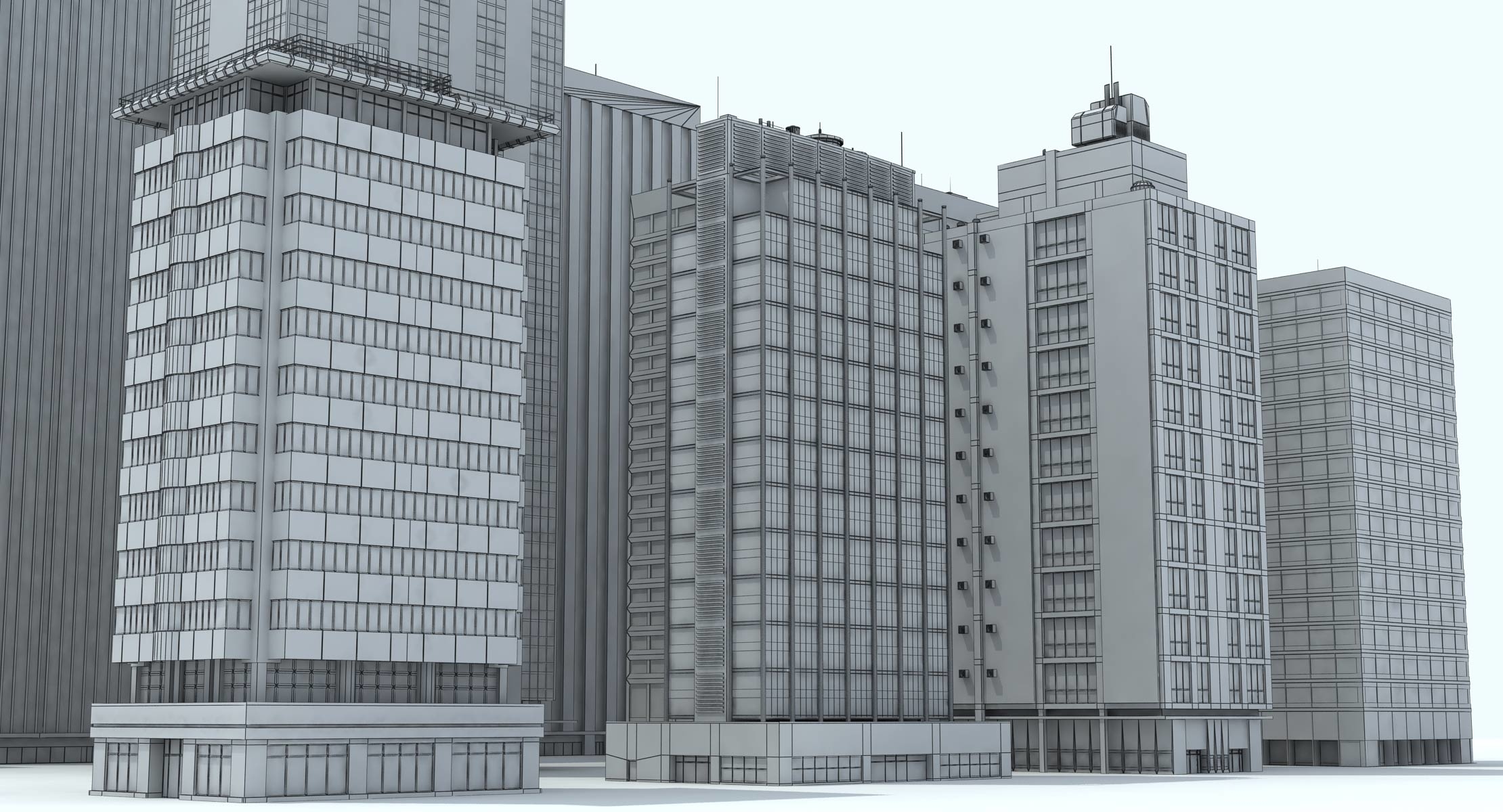 modelo 3d Edificios Ciudad - Colección 10 Modelos. - TurboSquid 1180264