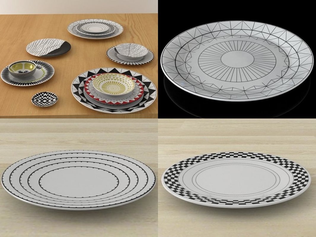 12 plates 3D model - TurboSquid 1180394