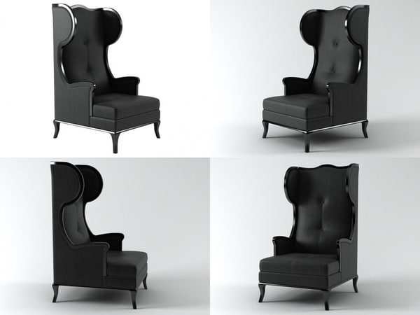 3D bllack raven chair - TurboSquid 1180936