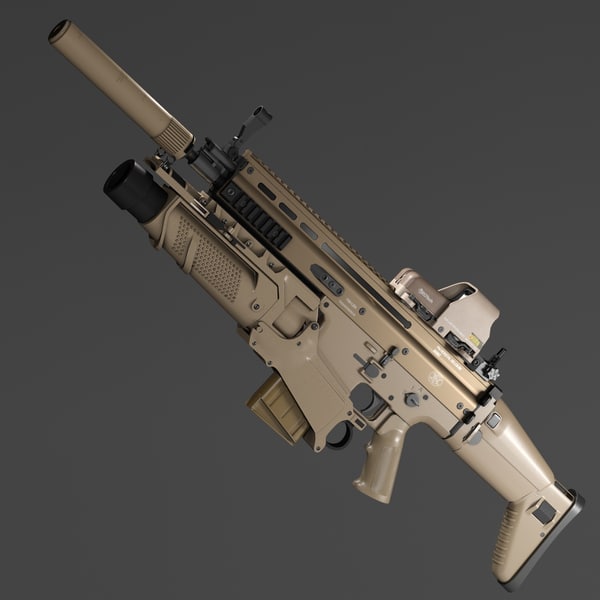 modèle 3D de FN SCAR H & Grenade Launcher - TurboSquid 1181622