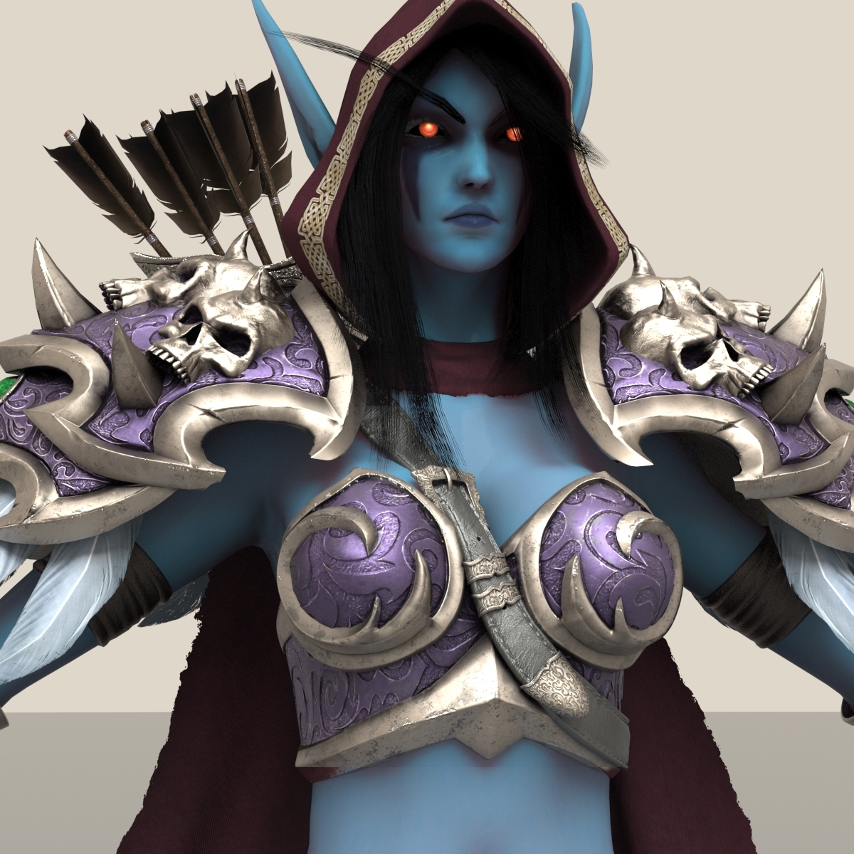 Free 3D sylvanas windrunner rig lady - TurboSquid 1182030