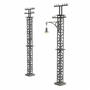 Concrete telegraph poles 3D model - TurboSquid 1184596