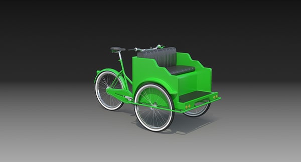 Green pedicab 3D model - TurboSquid 1182808