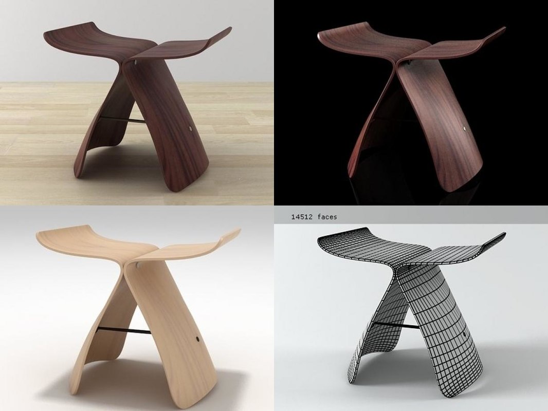 Butterfly stool 3D model - TurboSquid 1183397