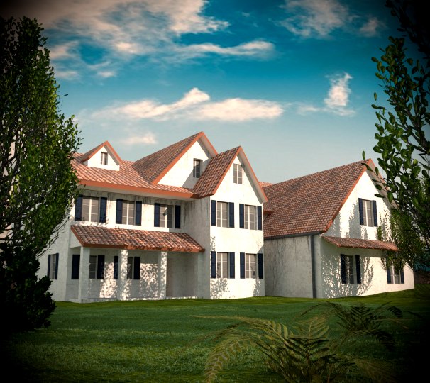 Colonial house 3D model - TurboSquid 1183419