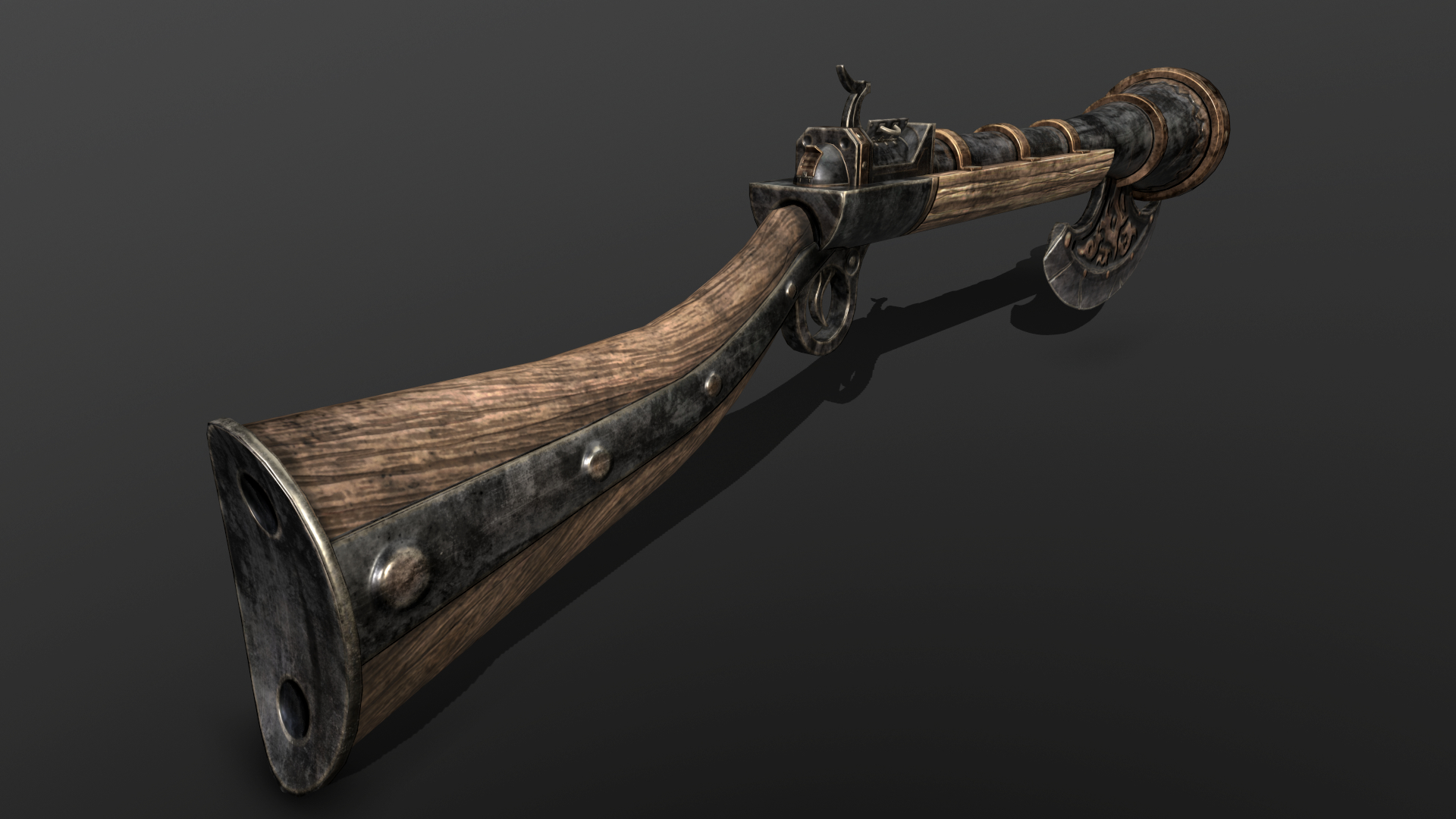 3D axe musket model - TurboSquid 1183911