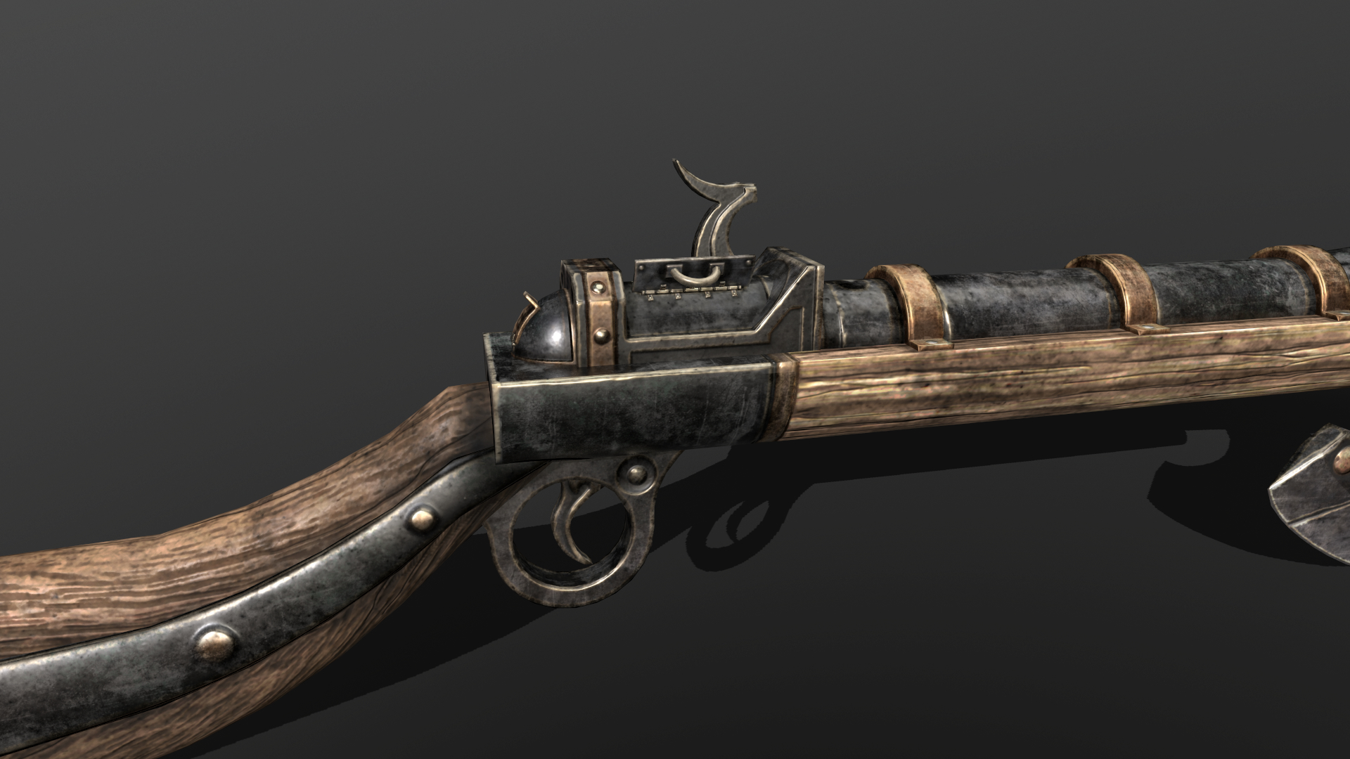 3D axe musket model - TurboSquid 1183911