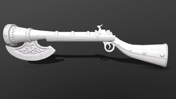 3D axe musket model - TurboSquid 1183911