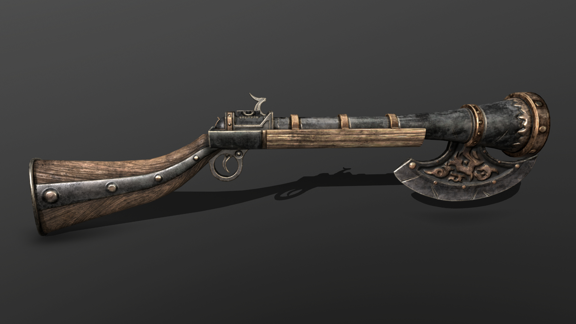 3D axe musket model - TurboSquid 1183911