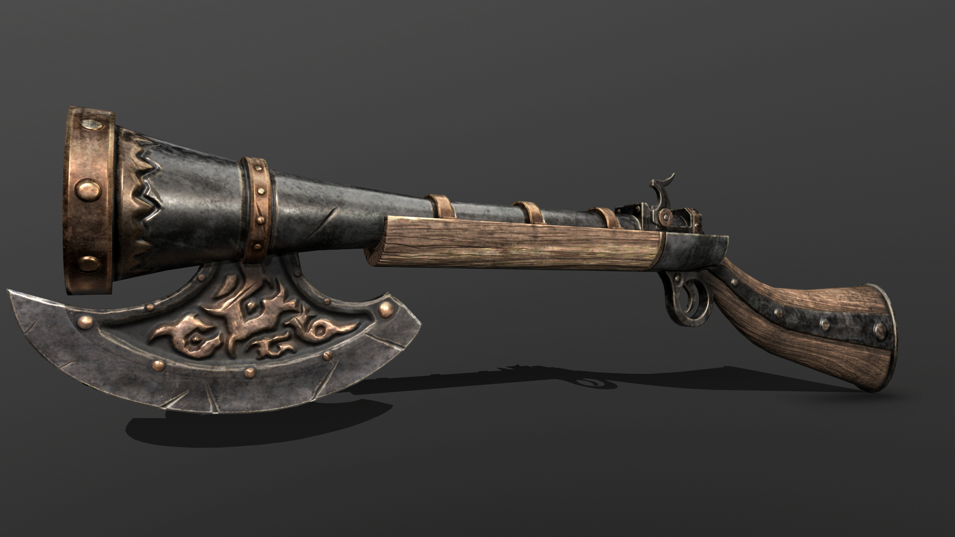 3D axe musket model - TurboSquid 1183911