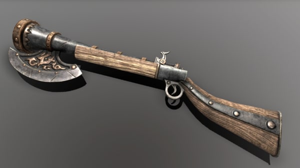 3D axe musket model - TurboSquid 1183911