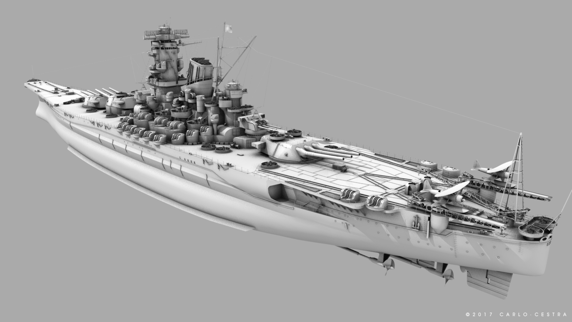 Battleship yamato 3D model - TurboSquid 1183950