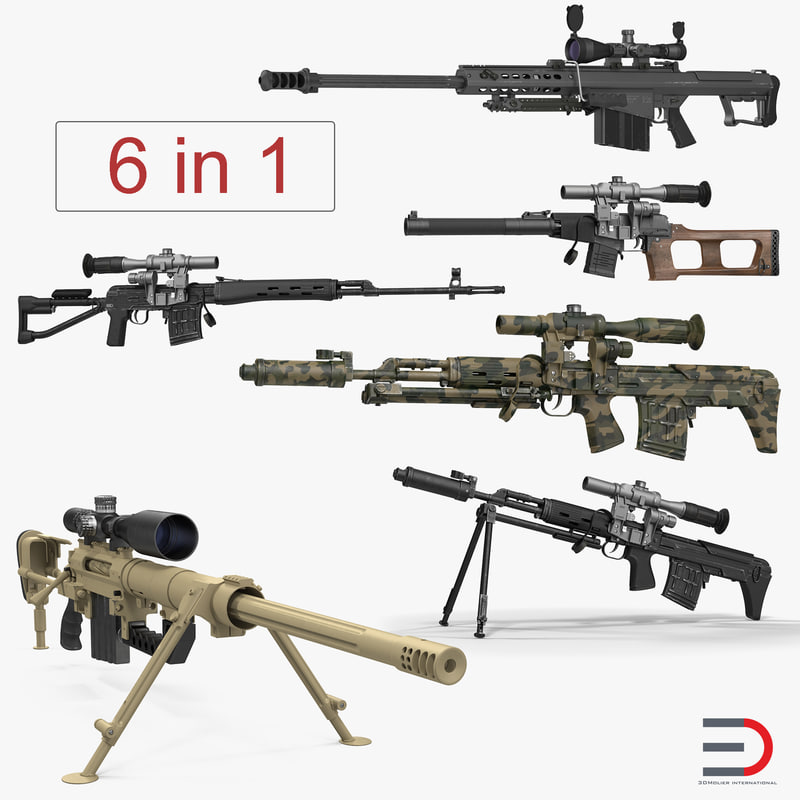 3D sniper rifles 2 model - TurboSquid 1184001