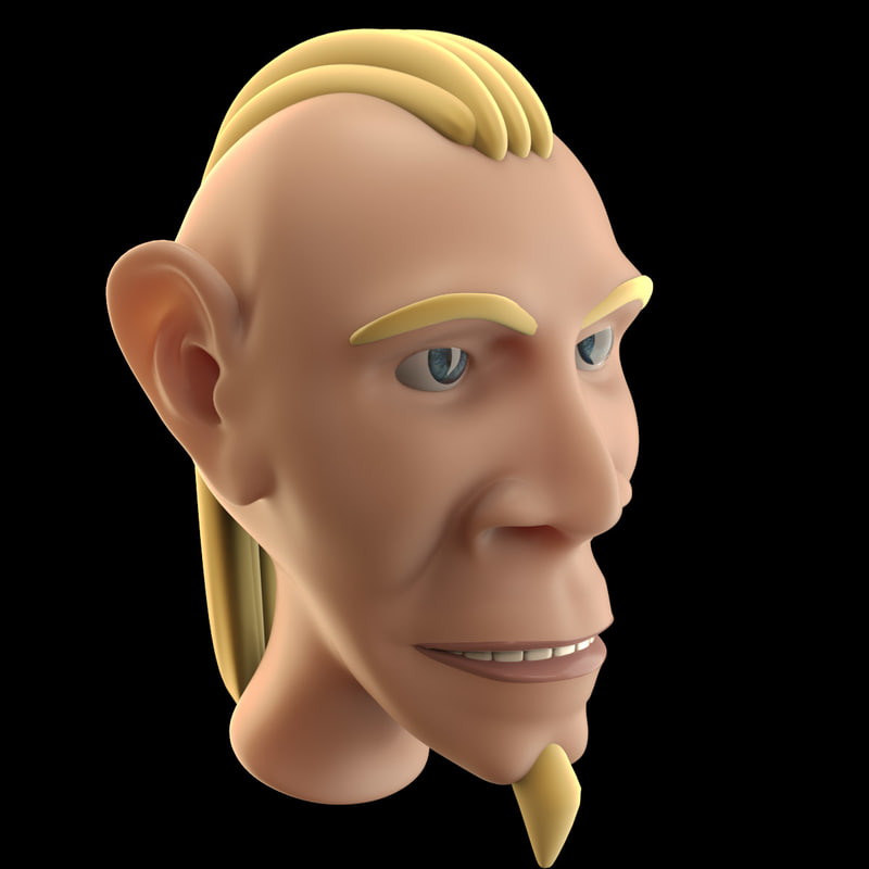 Cartoon man head model - TurboSquid 1184018