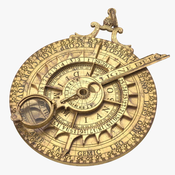 3d hyperrealistic astrolabe