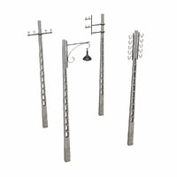 3d telegraph pole model