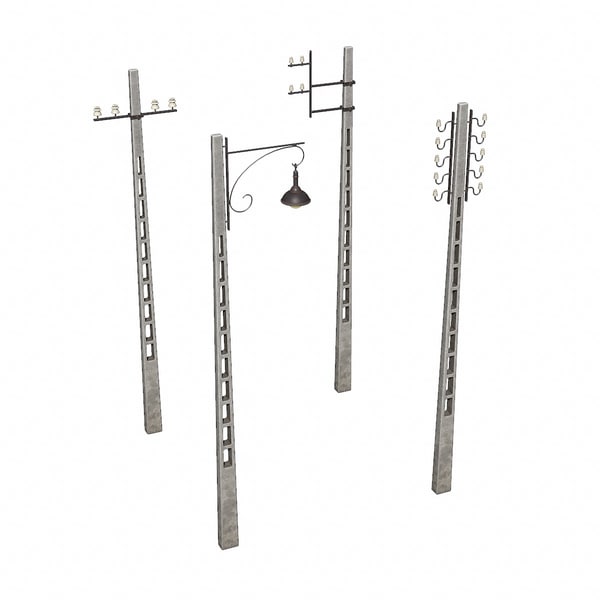 3d telegraph pole model