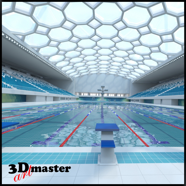 Indoor olympic swimming pool 3D model - TurboSquid 1184618