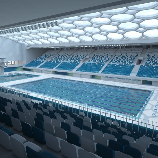 Indoor olympic swimming pool 3D model - TurboSquid 1184618