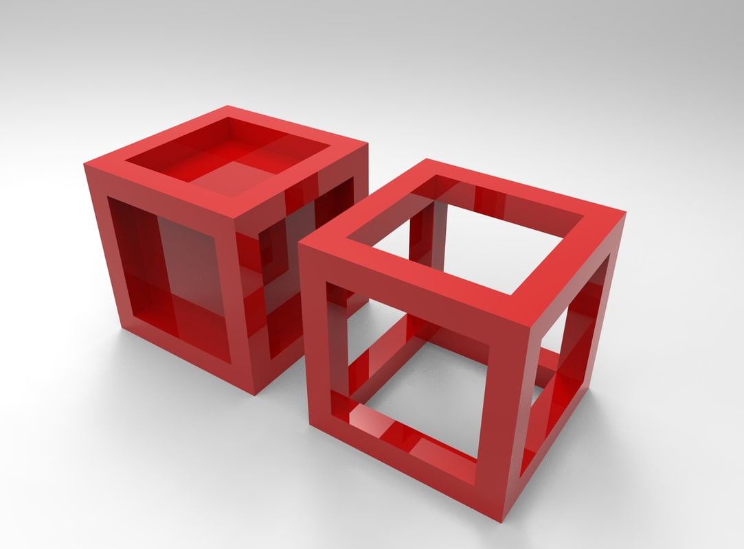 Cube framed box model - TurboSquid 1184943