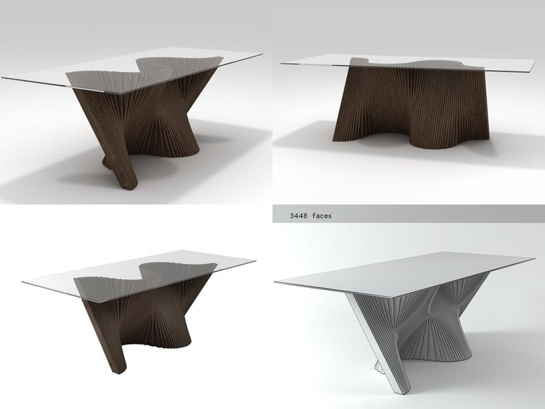 Wave dining table 3D model - TurboSquid 1185118