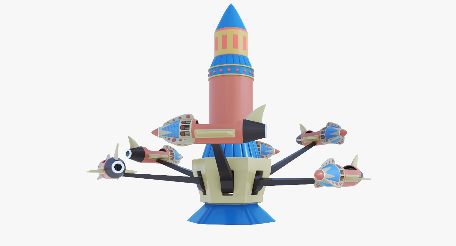 3D rocket carousel amusement park - TurboSquid 1185311