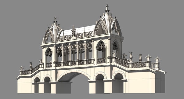 Gothic bridge 3D model - TurboSquid 1185373