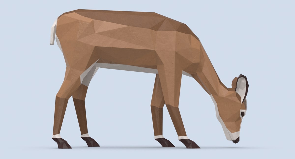 Doe---eating 3D - TurboSquid 1185573