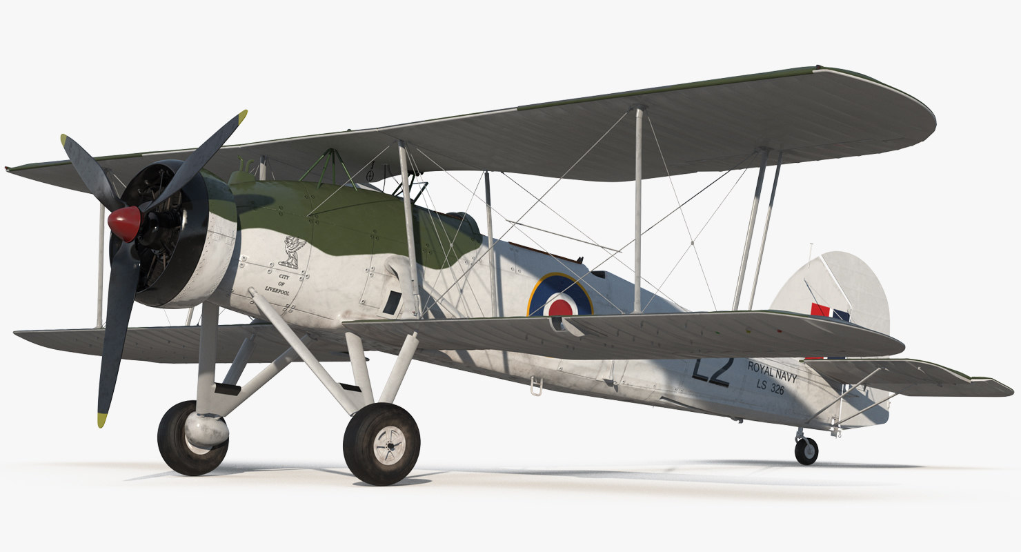 Biplane torpedo bomber fairey 3D model - TurboSquid 1185825