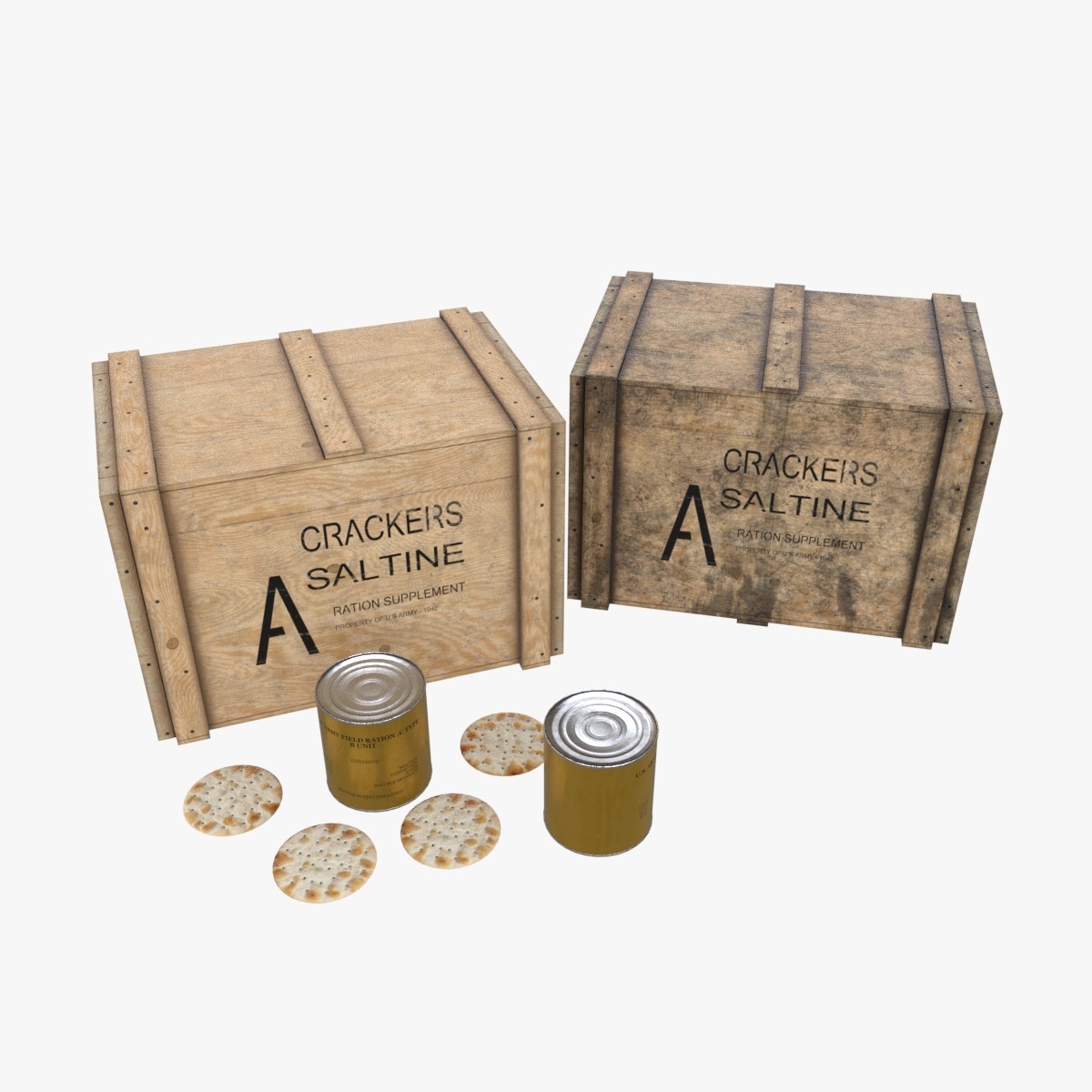 3D army crackers wood crate - TurboSquid 1186291