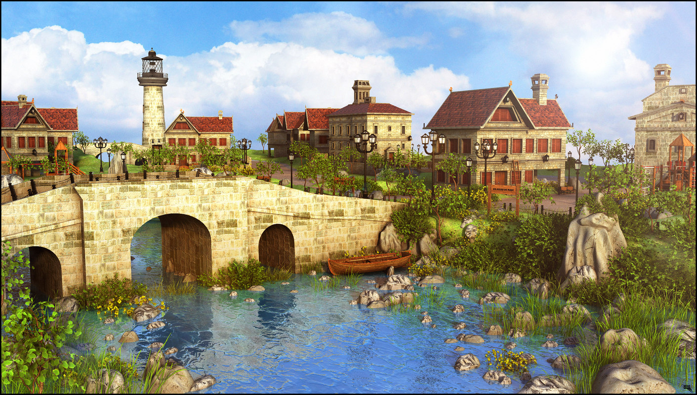 3D model town old - TurboSquid 1186394