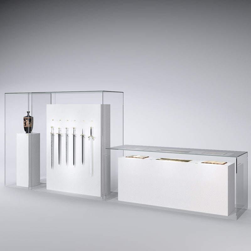 3D display cases glass museum - TurboSquid 1186776