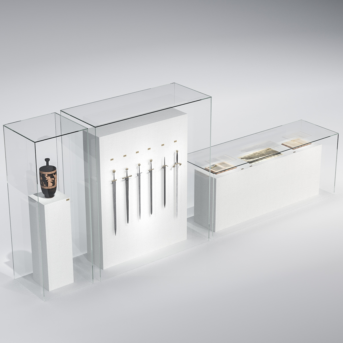 3D display cases glass museum - TurboSquid 1186776
