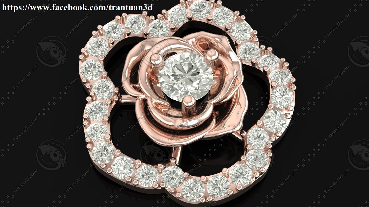 Free rose pendant 3D model - TurboSquid 1187242