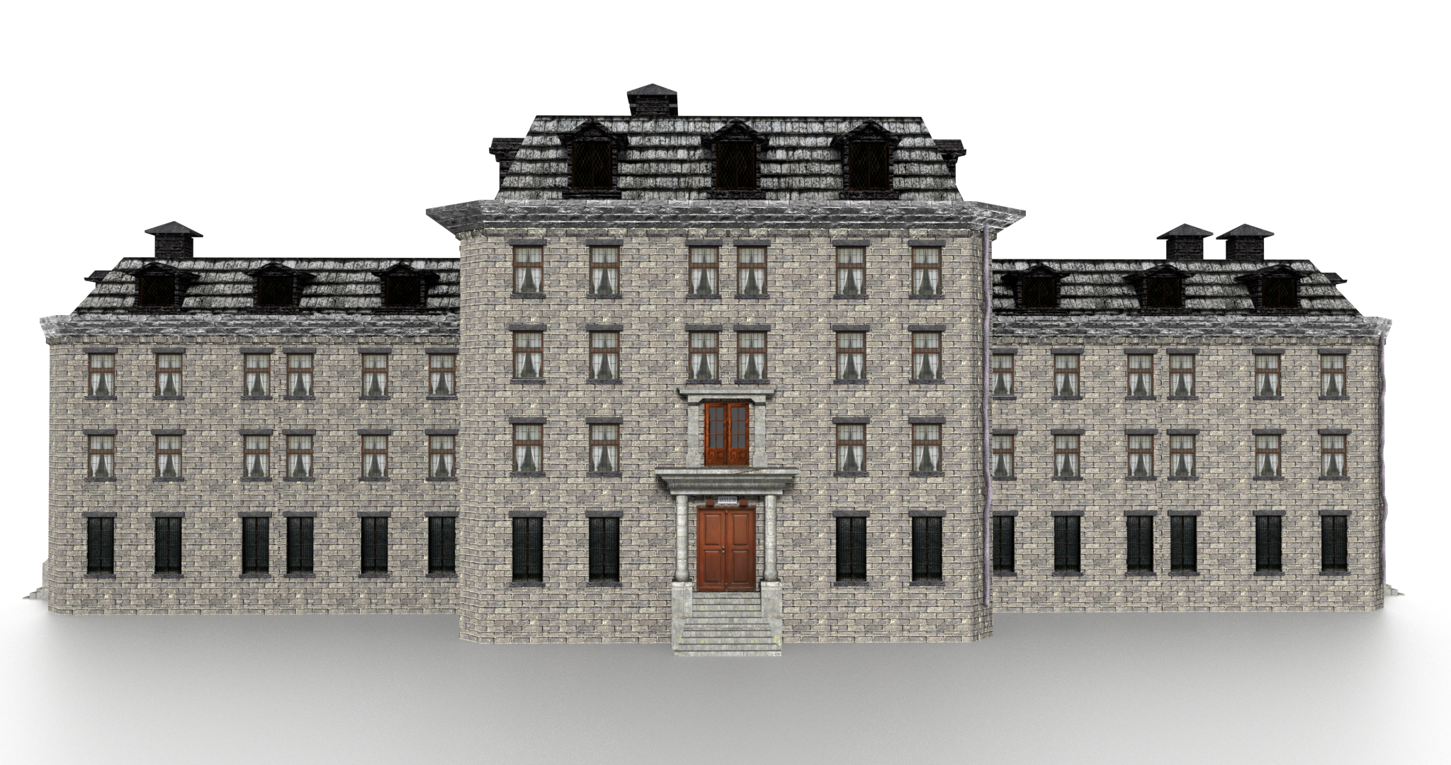 3D old asylum building exterior model - TurboSquid 1187404