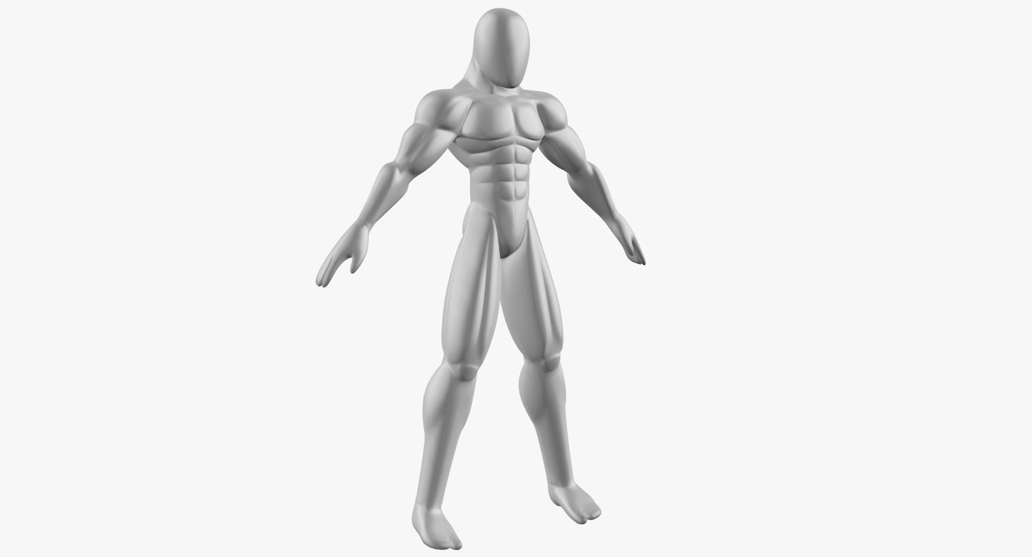 3D base mesh muscular male model - TurboSquid 1187557