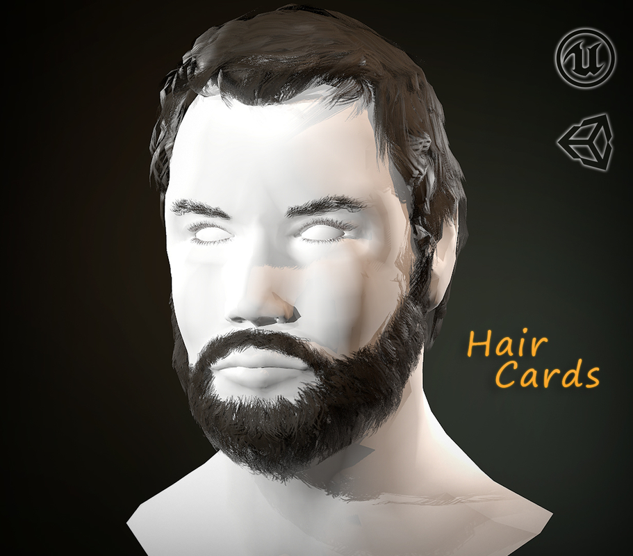 3D hair cards beard model - TurboSquid 1187718