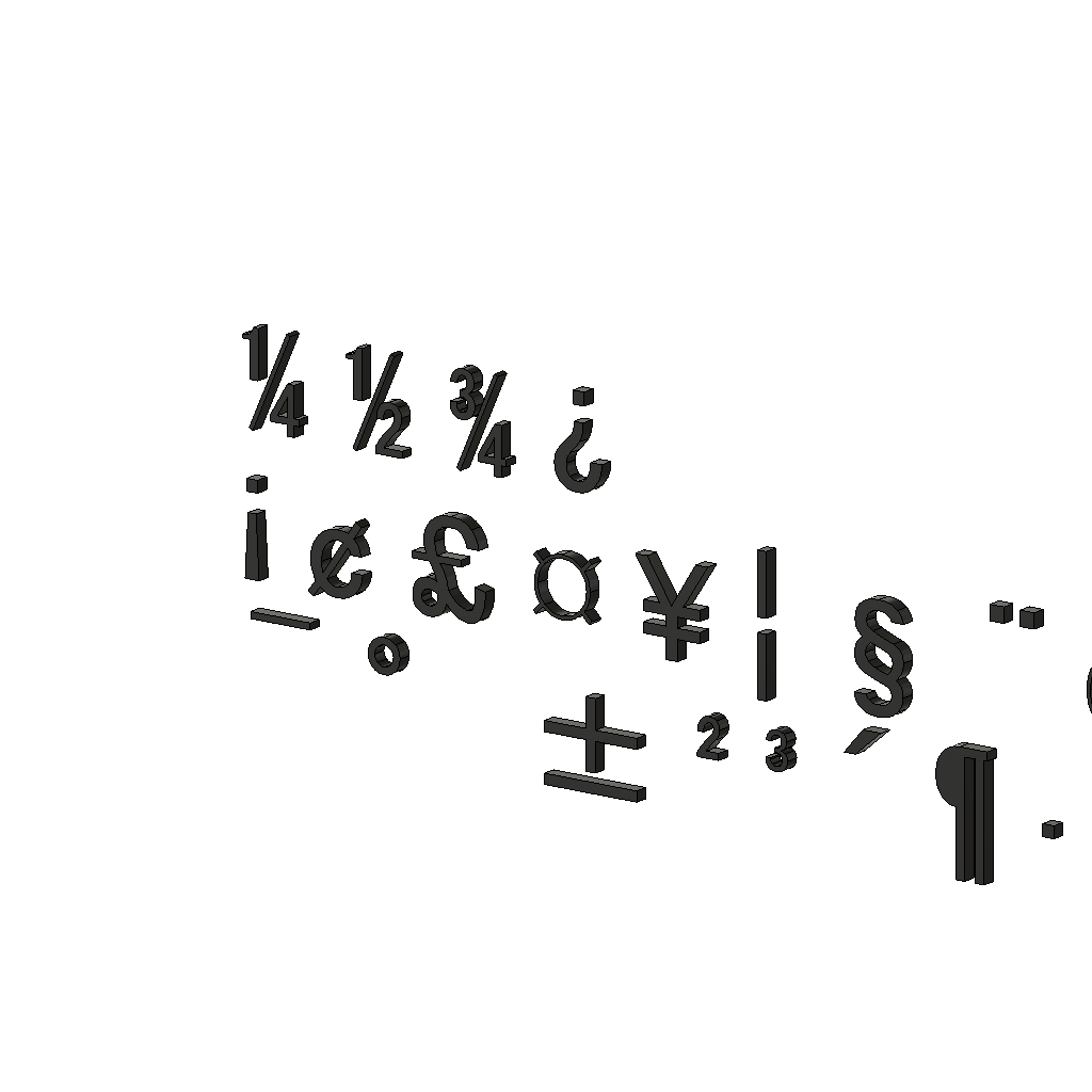 3D model symbols2 ms pgothic font - TurboSquid 1188352