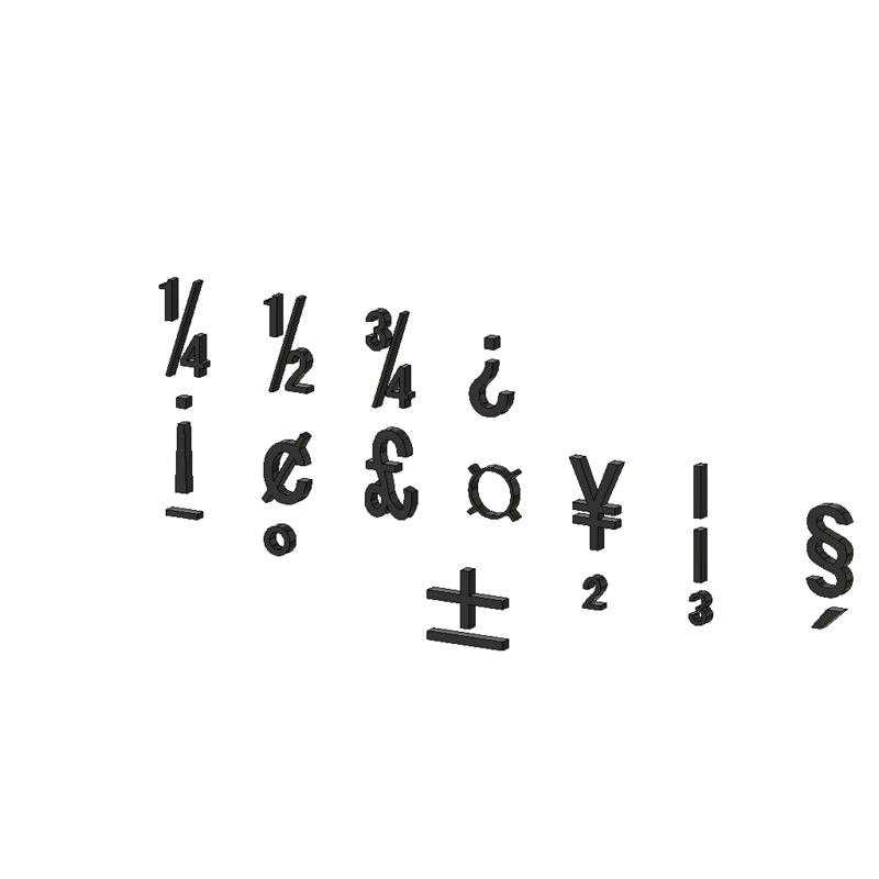 3D symbols2 ms gothic font - TurboSquid 1188890