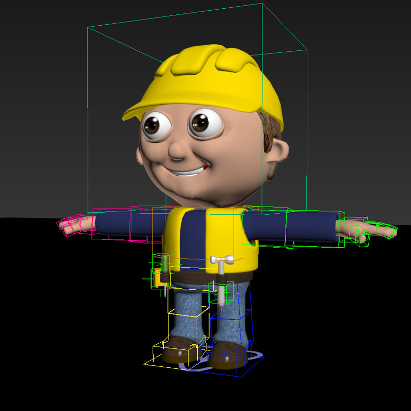 Cartoon builder man 3D model - TurboSquid 1188937