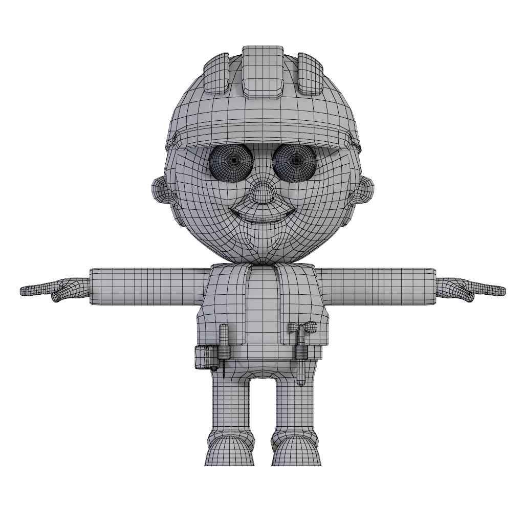 Cartoon builder man 3D model - TurboSquid 1188937